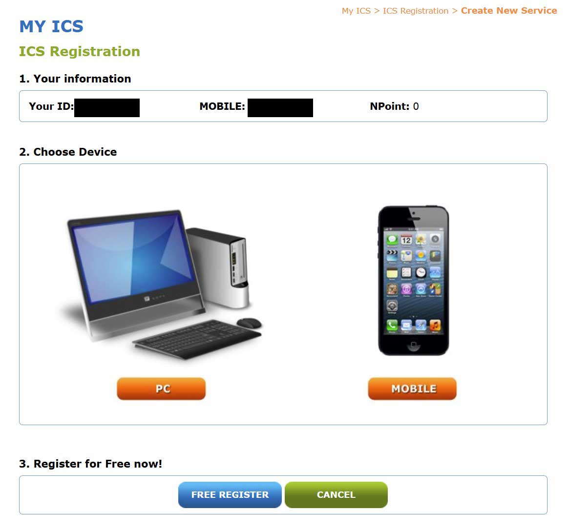 ICS / OTP– Identification Code Service / One Time Password